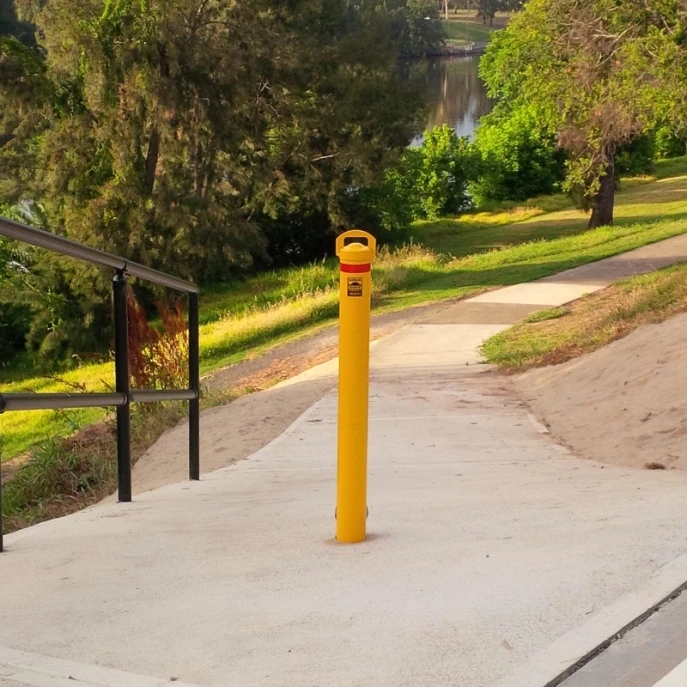 Padlock Secured 90mm In Ground Removable Bollards